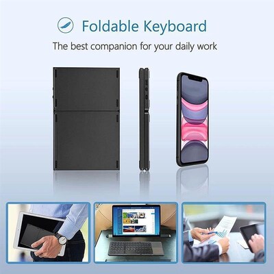 Mini Folding Keyboard Bluetooth Wireless Portable Universal0