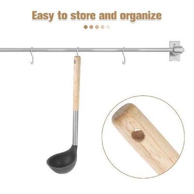 Silicone Spoon Stainless Cookware Wok Utensils Wood Nessie