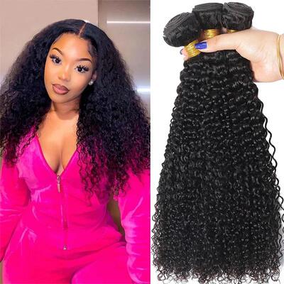 Indian Afro Kinky Curly Bundles 1/3/4PCS Human Hair Extensio