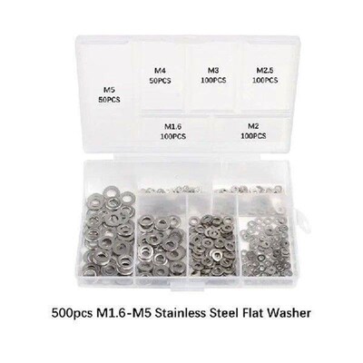500/105pcs Stainless Steel Flat Washer Metric Flat Washers