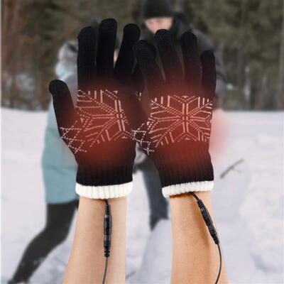 USB Electric Heated Gloves Touch Screen Outdoor Riding Skiin