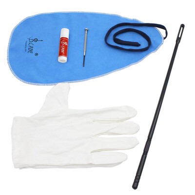 Flute and piccolo cleaning set, five piece set, with a stri