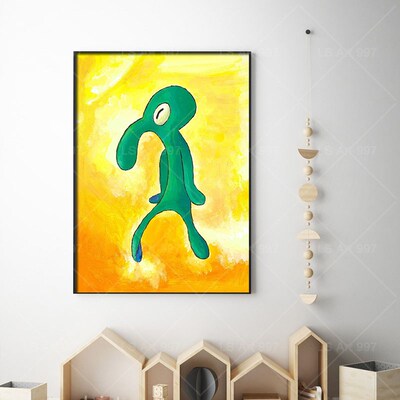 Bold And Brash Gallery Art  Painting Poster Squidward Wall A