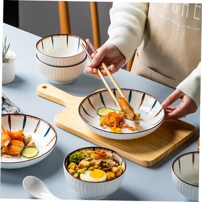 18pcs Set bowls plates ceramic tableware kitchen snack spoon