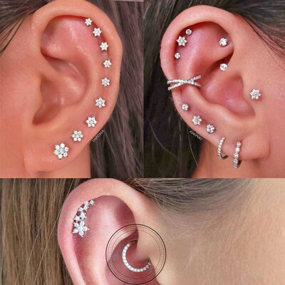 1PC 50 Styles Choose Steel Ear Tragus Cartilage Piercing Moo