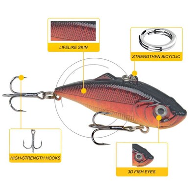 1Pcs Sinking VIB Fishing Lures 6cm 11g Plastic Bionic Vibrat