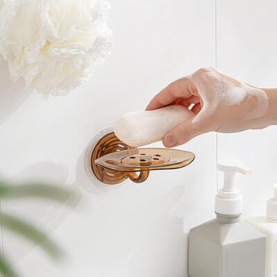 Lotus leaf shaped soap dish for bathroom, no drilling requir
