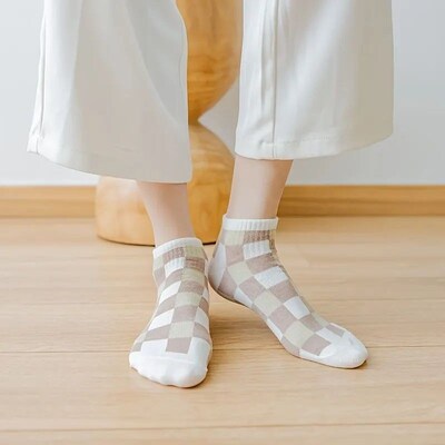 5 Pairs Teddy Bear Ankle Socks, Comfy Cute Crew Short Socks,