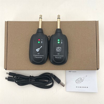 Guitar Wireless System Transmitter Receiver Built-in Recharg