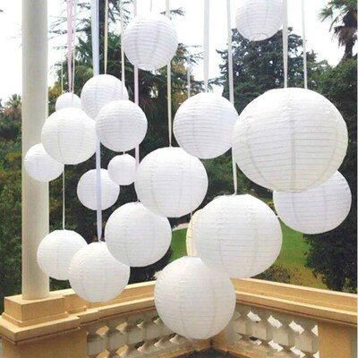 4/6/8/10/12/14/16inch White Chinese Paper Lanterns hanging l