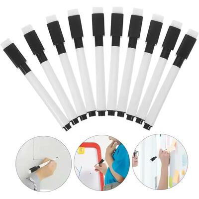 Magnetic Black Dry Erase Markers with Eraser Cap White Board