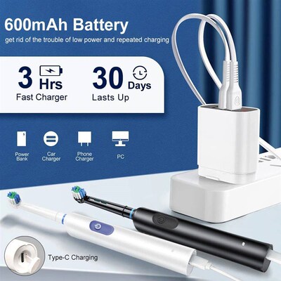 Electric Rotating Toothbrush Deep Clean Whitening Teeth for