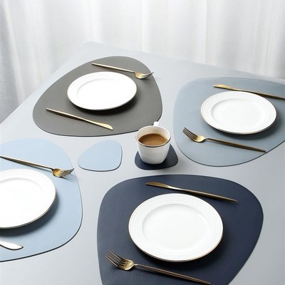 nordic leather table mat western food pad plate cushion
