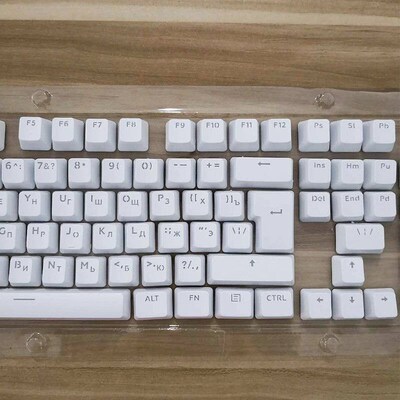 104 Keycaps Russian Translucent Backlight Keycaps