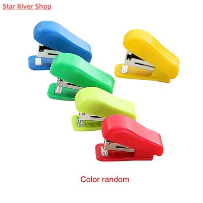 Random Color Stapler Solid Office Stationery Cute Mini Witho