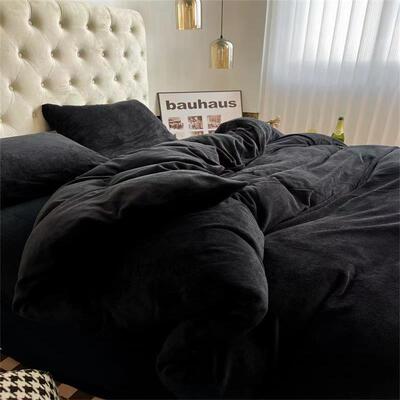 Luxury Fleece Bedsheet set Blanket Duvet Cover Set Bed Cover