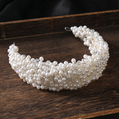 Crystal Pearl Hair Band And Women Catwalk Exaggerated  party