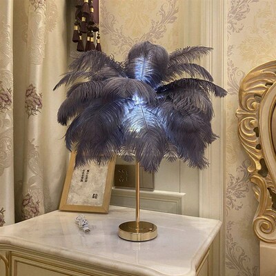 2022 New Touch Control Table Feather Lamp For Wedding Bedroo