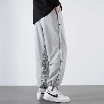 Mens Cashew Flower Loose Casual Straight Pants for Couples