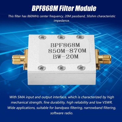 Filter Module 860MHz Center Frequency 20M Passband 50ohm Cha