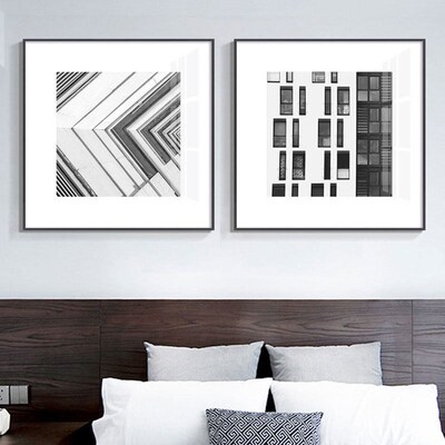 Black and White Architectural Art Abstract Decorative Painti