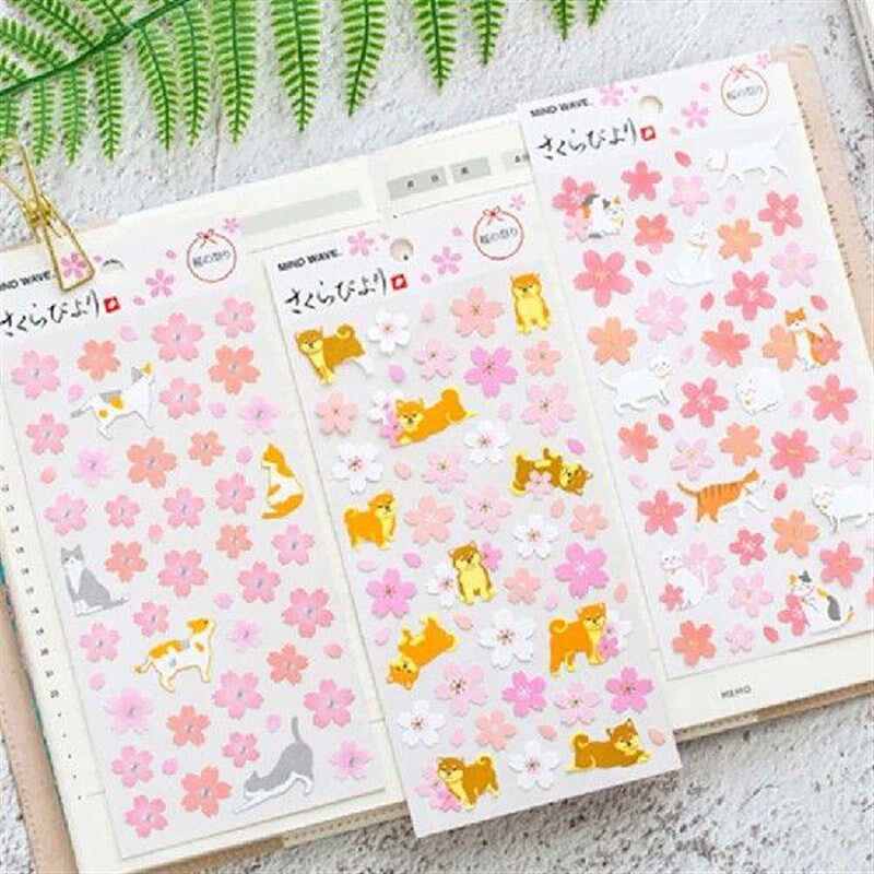romantic sakura stickers cute cherry blossom sticky paper