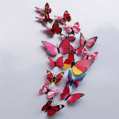 12pcs 3D Butterfly Wall ers DIY Butterflies Fridge er Creati