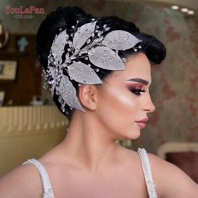 YouLaPan HP254 Alloy Flower Bridal Hair Clips Rhinestone Sid