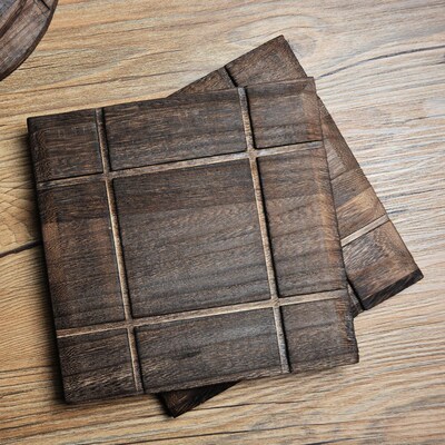 Solid Wood Luxury HeatResistant Pot Mat Square Creative Anti