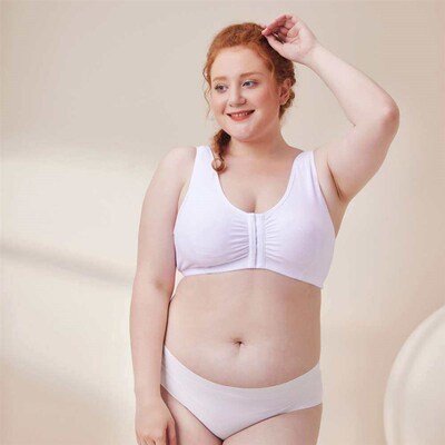 Large Size Underwear Front Buckle Thin Bra justable Cotton T