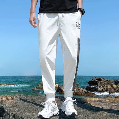 Summer New Casual Pants Mens Croppe Overalls Teenagers Loos