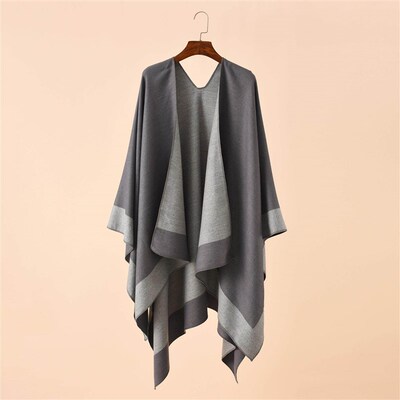 Double sided imitation cashmere travel warm shawl