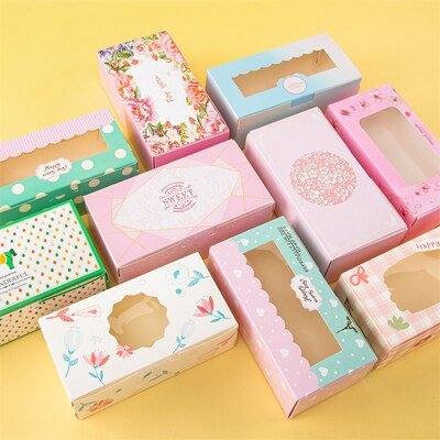 StoBag 5pcs Egg Yolk Crisp Cookie Baking Packing Box Donuts