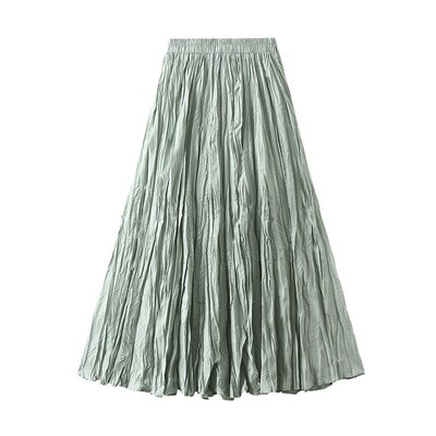Light Luxury Sreamed Pleated Skirt Womens Large Swing Slimm