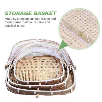 3 PCS Dustpan Bamboo Basket Miss Picnic Fruit Tent