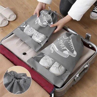 5/10pc Shoe Storage Bag Cloet Organizer Non Woven Travel Por