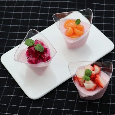 25/50PCS Disposable Dessert Cups for Party Birthday 3.4OZ Tw