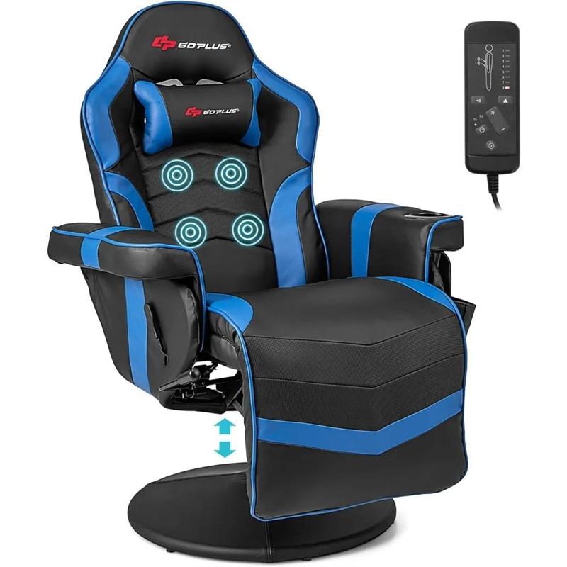 Gaming Recliner Adjustable Massage Gaming Chair with Cup Hol