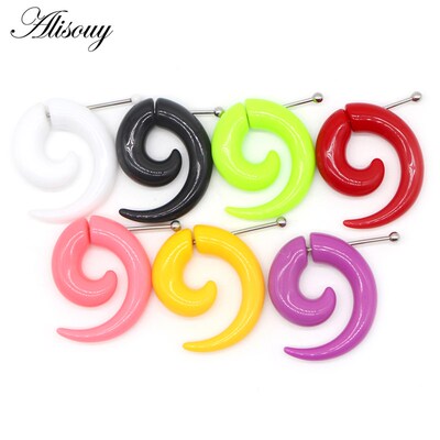 2pcs Hot Acrylic Cheater Fake Spiral Ear Taper Sretcher Expa