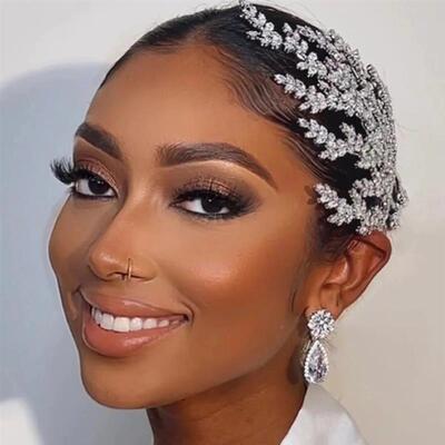 Fashion Zircon Leaf Hair Comb Wedding Accessories for Women