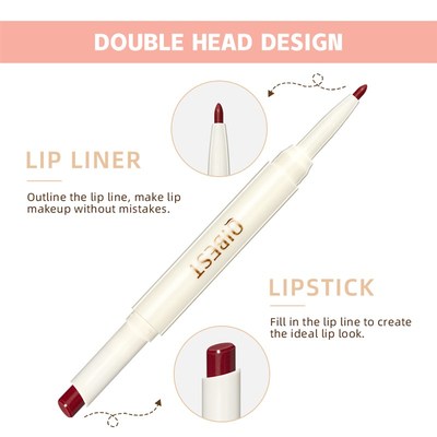 2 In 1 Lip Liner Matte Lipstick Pencil Contour Tint Waterpro