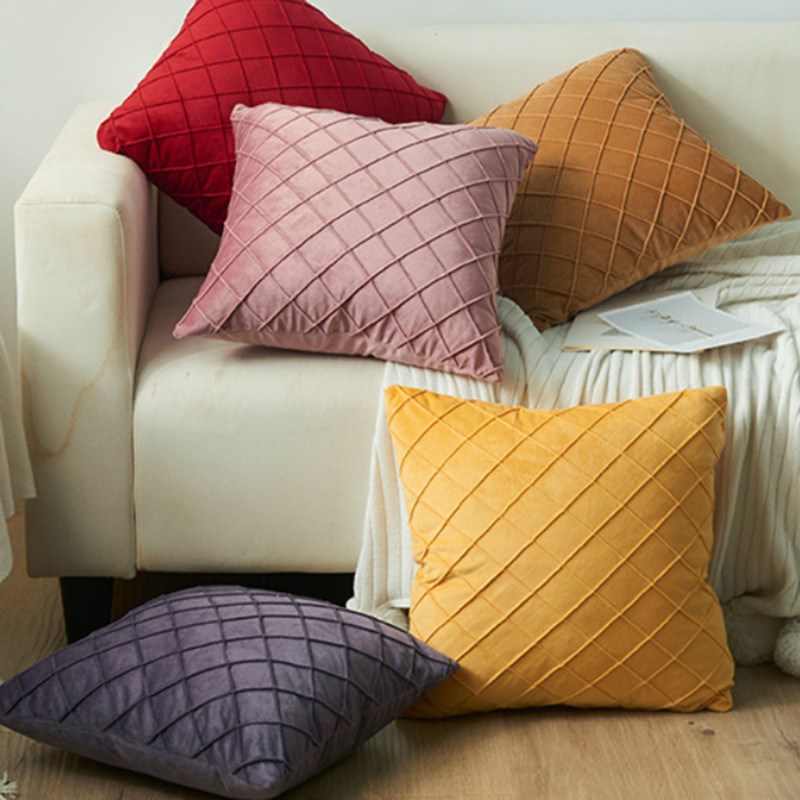 Home Use Living Room Cushion Cover Solid Color Decorative St