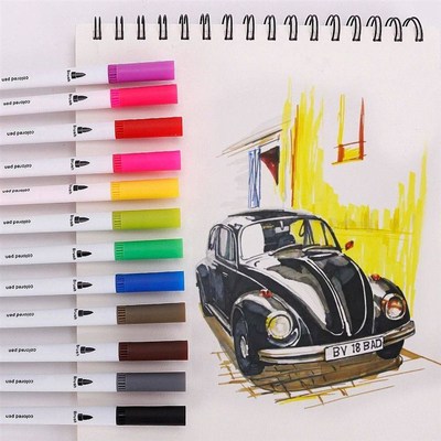 12/24 Colors Dual Tips Brush Pen Markers Manga Sketching Mar
