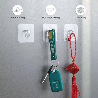 5-100pcs Transparent Self Adhesive Hook No Trace Sticky Hook