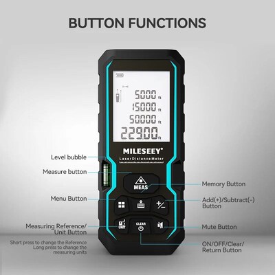 Mileseey S6 Laser Distance Meter 40m/120m, Rangefinder with