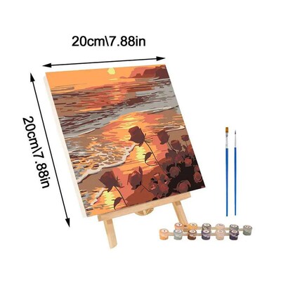 Frame Painting By Numbers Kits Abstract Sunset Landscape Mod