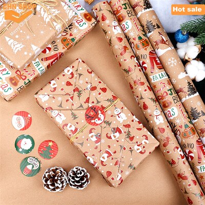 5PCS Christmas wrapping paper roll,Gift wrapper decorations