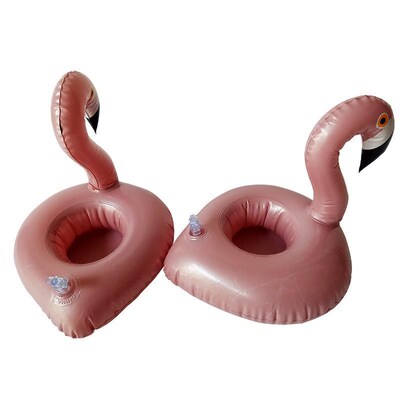 Mini Inflatable Flamingo Pool Float Toys Drink Float Cup Hol