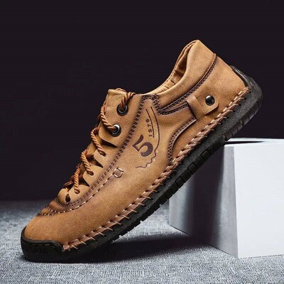 New Men Leather Casual Shoes Outdoor Comfortable High Qualit