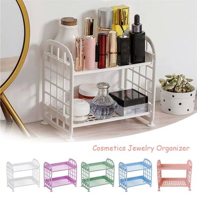 2-Tier Multifuntional Plasti Shelf Makeup Organizer for Skin